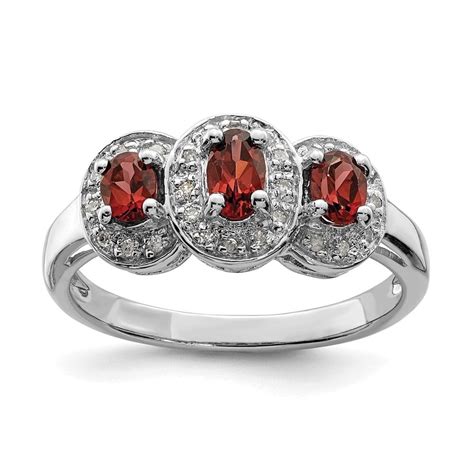 Auriga Fine Jewelry 925 Sterling Silver Rh Plated Garnet And Diamond 3