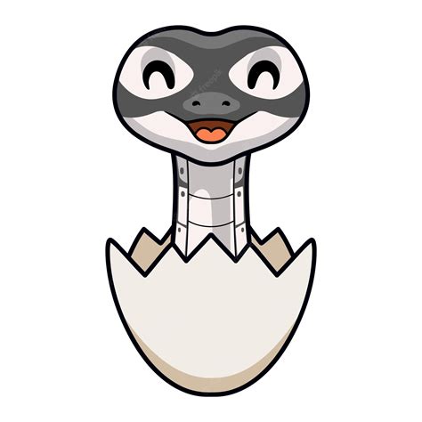 Premium Vector Cute Axanthic Ball Python Cartoon Inside An Egg