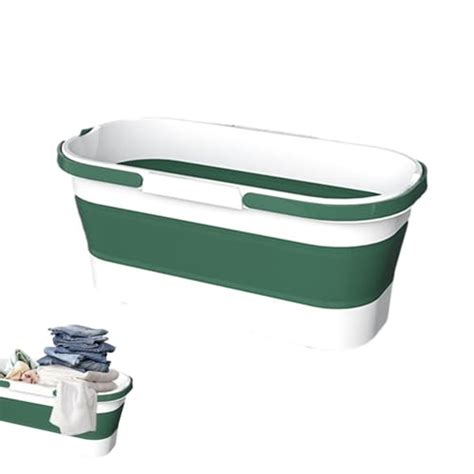Green White Baldi Air Boleh Lipat Collapsible Water Pail With Handle Foldable Bucket Mop Baldi