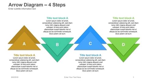 Arrow Diagram 4 Steps 2 Overlap Triangles With Alphabet Abcd