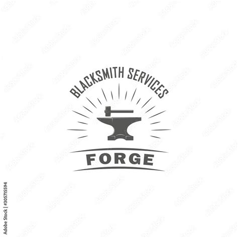 Vecteur Stock Forge Logo In Black And White Color Vector Illustration