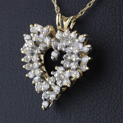 14k Gold Diamond Heart Pendant Aandv Pawn