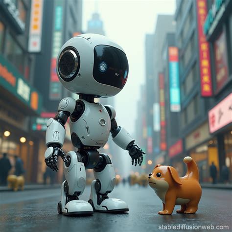 Future Cities With Advanced Robots And Animals Stable Diffusion Online