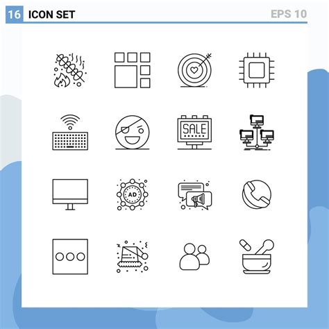 16 Thematic Vector Outlines And Editable Symbols Of Hardware Gadget