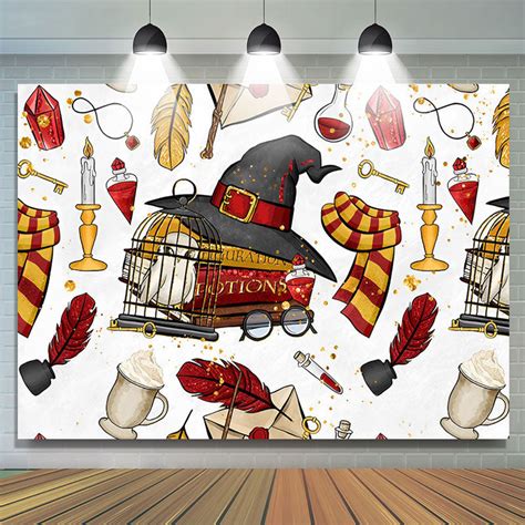 Hat Bird Glasses Hogwarts Magic Halloween Backdrop Lofaris