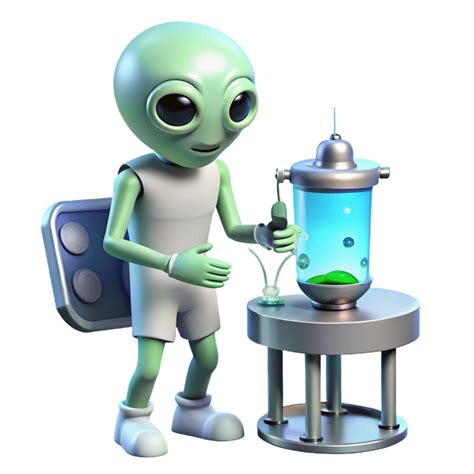 Alien Scientist Lab Experiment A Scene Of Extraterrestrial Research Featuring An Alien