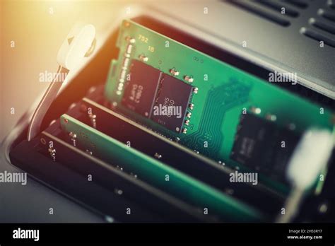 upgrading the personal computer concept closeup the new memory module