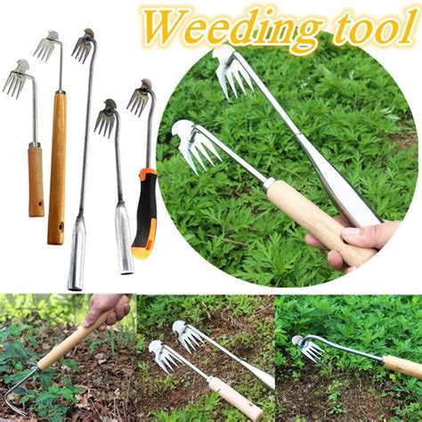 Hand Tool Gardening We Ed Puller Manual Root Remover With Handle Planting Weeding Flower