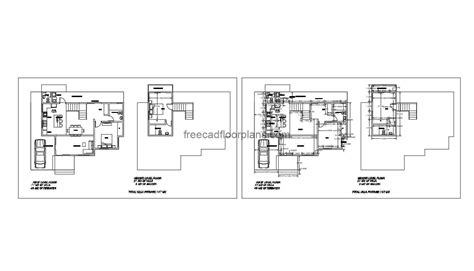 Two Storey Two Bedroom 147 M2 Free Cad Drawings