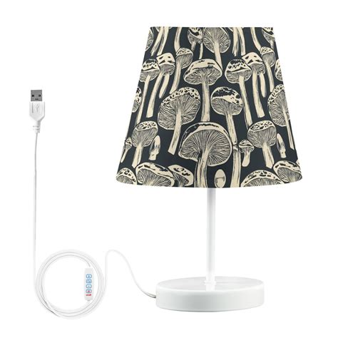 Led Desk Lamp Hand Drawn Mushrooms Table Nightstand Lamps With 3 Color