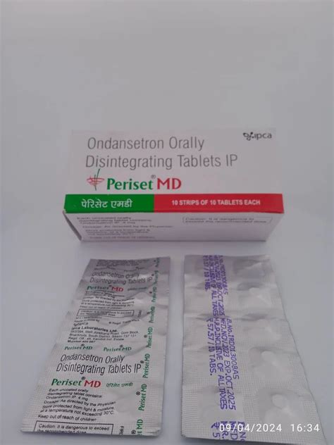 100mg Periset Md Ondansetron Tablet 10 Tablets At ₹ 125strip In Nagpur
