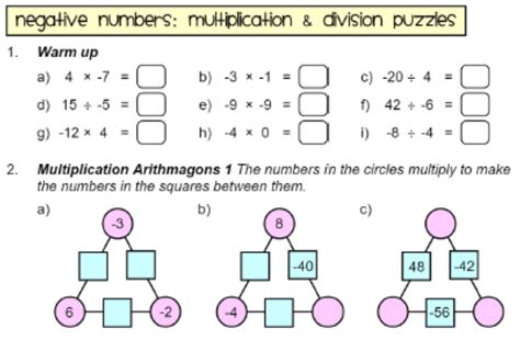 Multiplying Positive By Negative Integers From 9 To 9 25