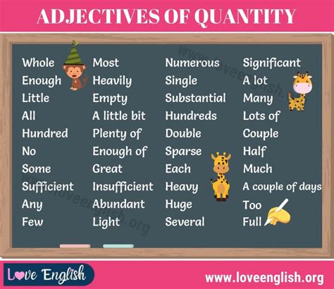 Adjectives Of Quantity Worksheets