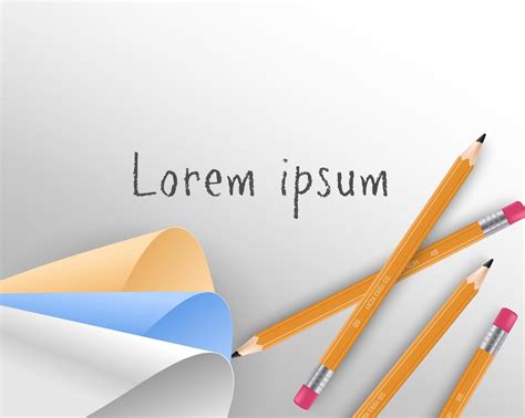 Vector Realistic Pencils Sharpener Shavings On Notebook Paper With