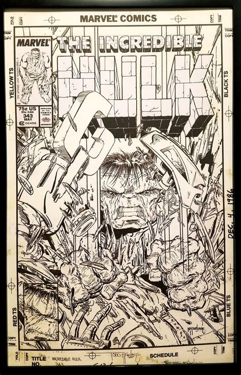 Incredible Hulk 343 Todd Mcfarlane 11x17 Framed Original Art Poster M