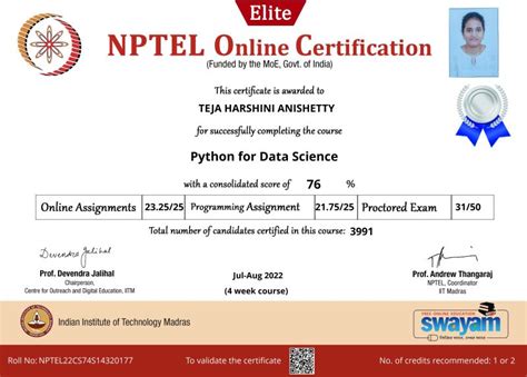 nptel python datascience pythonfordatascience certificationcourse