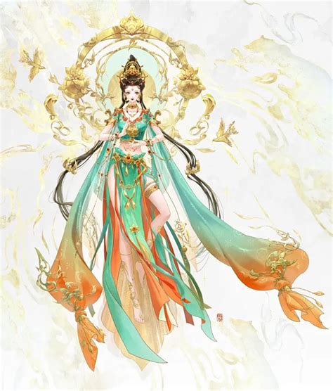 近期画的~敦煌舞女~ 花瓣网