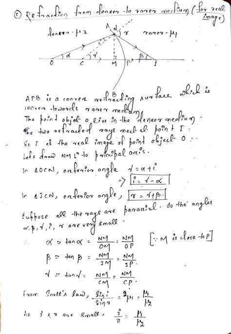 Refraction At Spherical Surfacespdf Class 12 Pdf