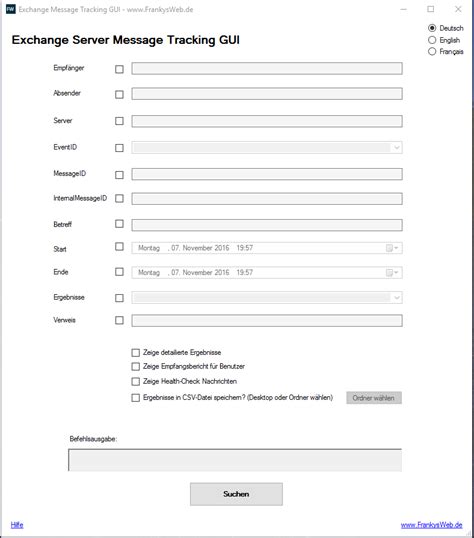 Message Tracking Gui Frankys Web