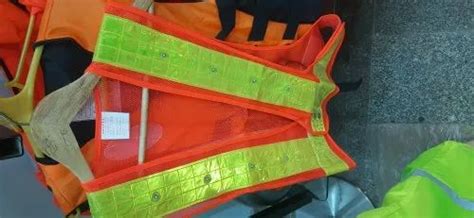 Without Sleeves Net Led Safety Jacket For Traffic Control Size