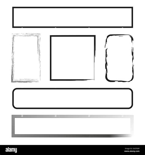 Collection Of Frames Abstract Black Outlines Various Rectangular