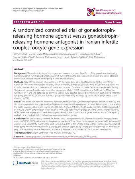Pdf A Randomized Controlled Trial Of Gonadotropin Releasing Hormone