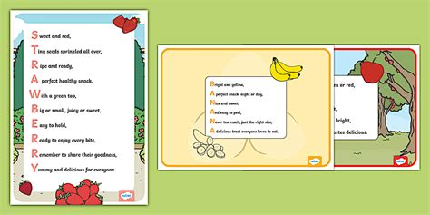 Fruit Acrostic Poems And Templates Pack Teacher Made