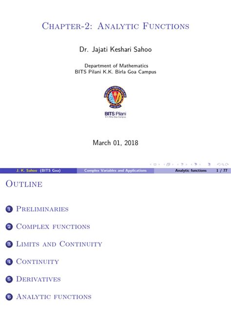 Chapter 2 Analytic Functions Download Free Pdf Complex Analysis Complex Number