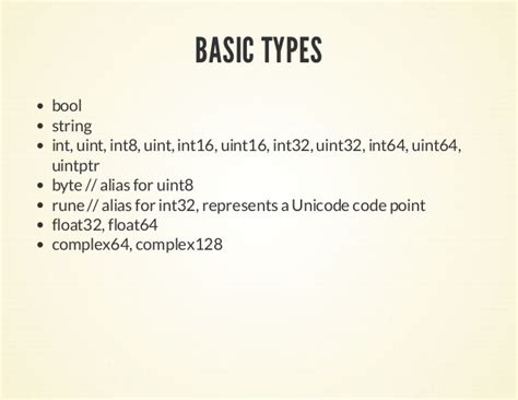 supported go types for gomobile bind