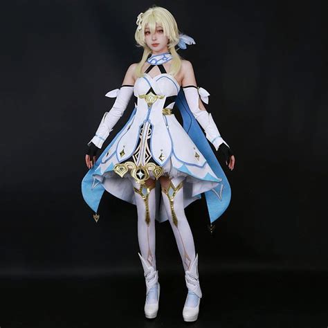 Genshin Impact Player Female Traveler Lumine Cosplay Costume Xs