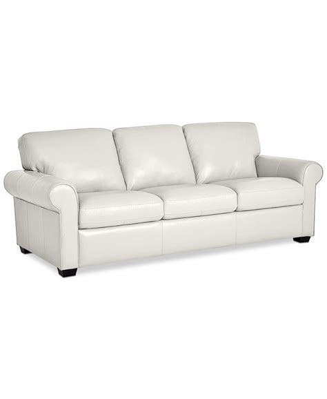 Furniture Orid 84 Leather Roll Arm Sofa Created For Macys Macys