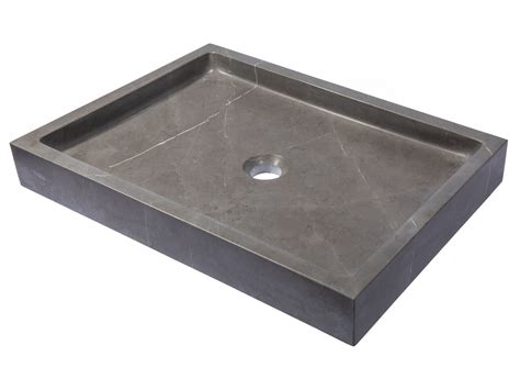 Rectangular Infinity Pool Sink Grey Marble Rustic Sinks