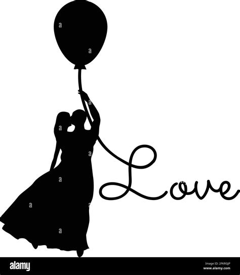 Romantic Balloon Flight Vector Graphic Design Element Stock Vector