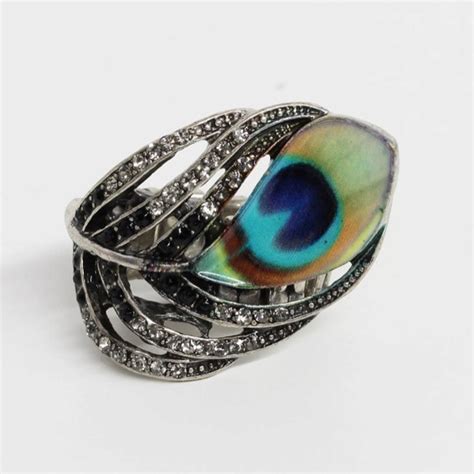 Rhinestone Peacock Ring Jewelry Peacock Jewelry Peacock Ring