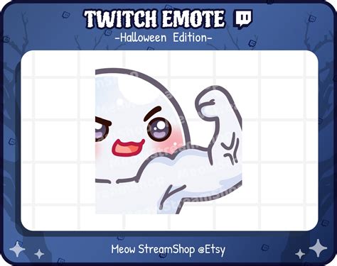 Twitch Emote Cute Ghost Flex Alpha Strong Muscle Emote Etsy Canada