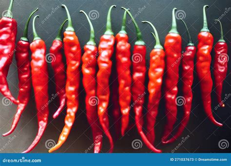 Thin Pods Of Bitter Red Pepper Hanging For Drying On Wall Stock Image Image Of Paprika Pepper