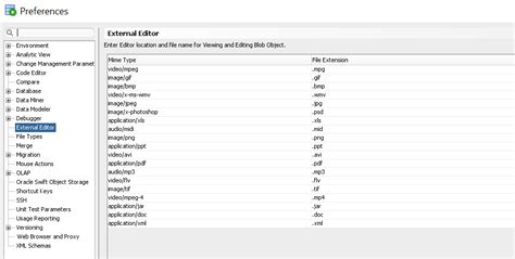 can we add the custom mime type in oracle sql developer client and is