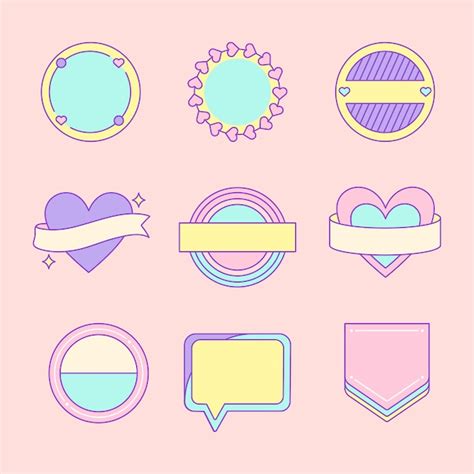 Free Vector Set Of Cute And Girly Badge Vectors