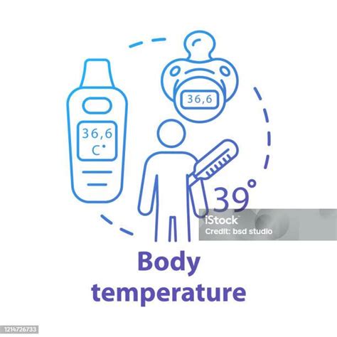 체온 측정 가젯 개념 아이콘입니다 발열 아이디어 얇은 선 그림을 가진 환자 아이들을위한 전자 온도계 젖꼭지 벡터 절연 윤곽선