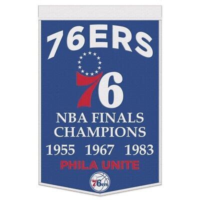 Philadelphia 76ers Nba 24 X 38 Embroidered Wool Finals Champs Banner