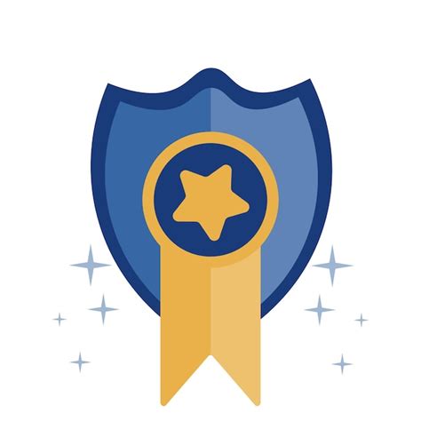 Premium Vector Star Inside A Shield Medal Isolated On White