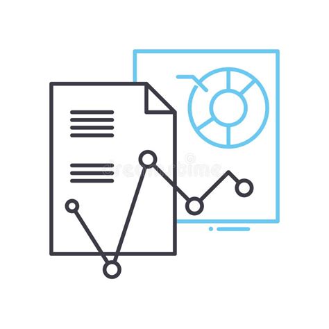 Analysing Line Icon Outline Symbol Vector Illustration Concept Sign