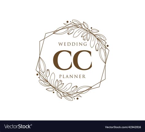 Cc Initials Letter Wedding Monogram Logos Vector Image