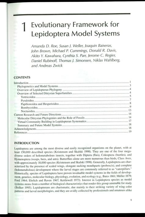 Pdf Evolutionary Framework For Lepidoptera Model Systems
