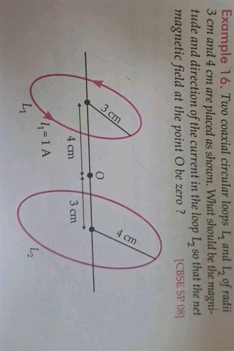 example 16 two coaxial circular loops l1 and l2 of radii 3 cm and 4 cm
