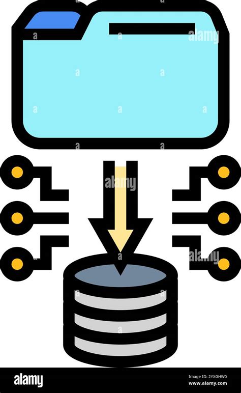 Database Cloud Computing Color Icon Vector Illustration Stock Vector