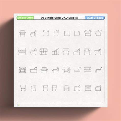 30 Single Sofa Cad Blocks Front And Side Elevations Blocks Ultra