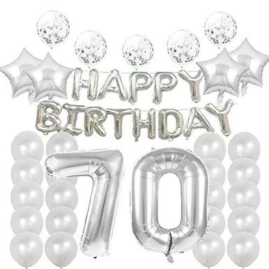 70th Birthday Decorations Party Supplies 70th Birthday Balloons Silver