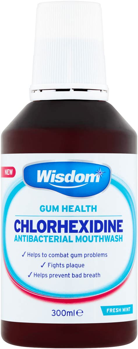 Chlorhexidine Antibacterial Mouthwash 300ml Mint Wisdom Toothbrushes