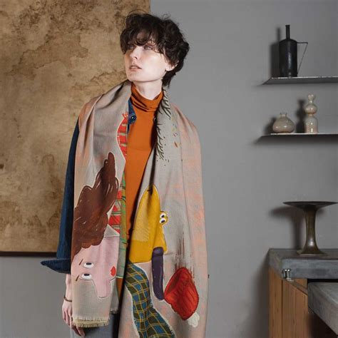 Japanese Merino Wool Scarves In The Wind Double Layer Long Stole